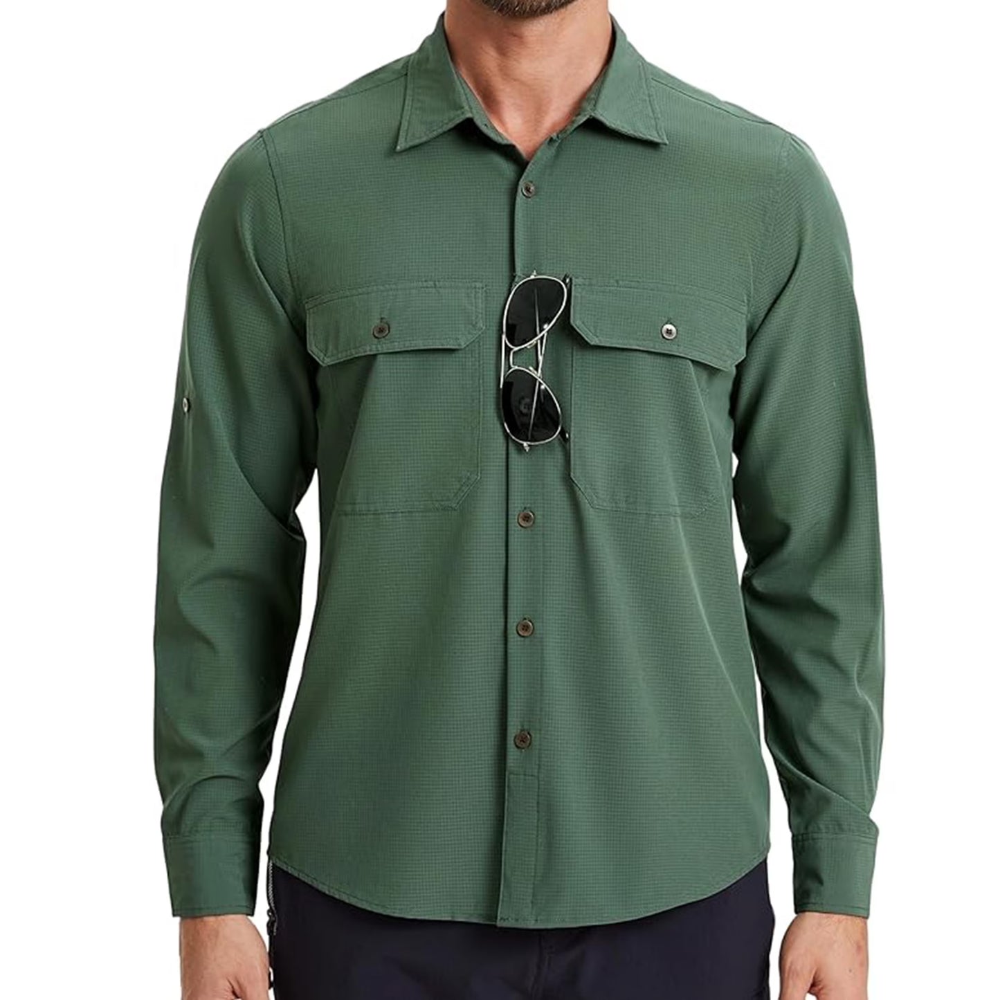 Fishing Shirts for Men Long Sleeve Quick Dry Hiking Shirt Sun Protecti ...